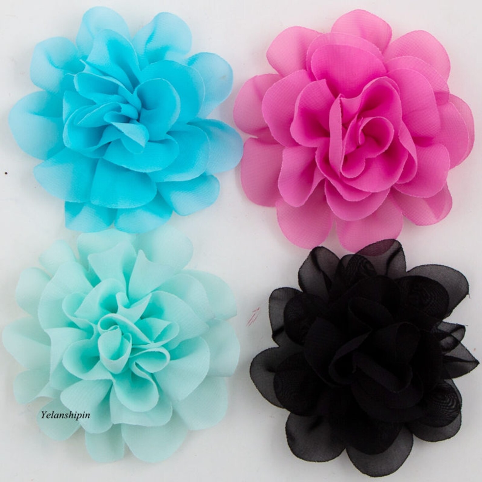10cm 14 Colors Big Fluffy Chiffon Flowers for Baby Girls Hair - Etsy