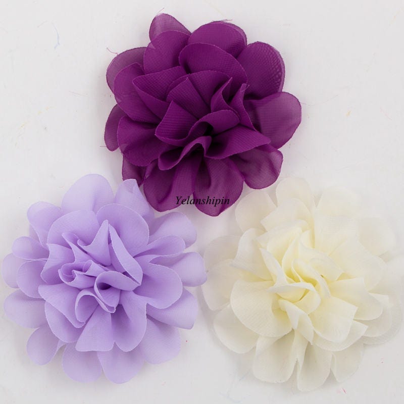 10cm 14 Colors Big Fluffy Chiffon Flowers for Baby Girls Hair - Etsy