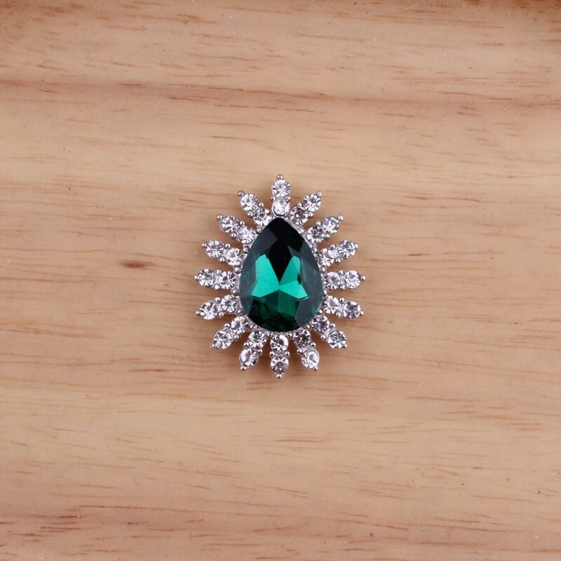 2732MM Vintage Chic Shiny Silver Crystal Button for Wedding - Etsy