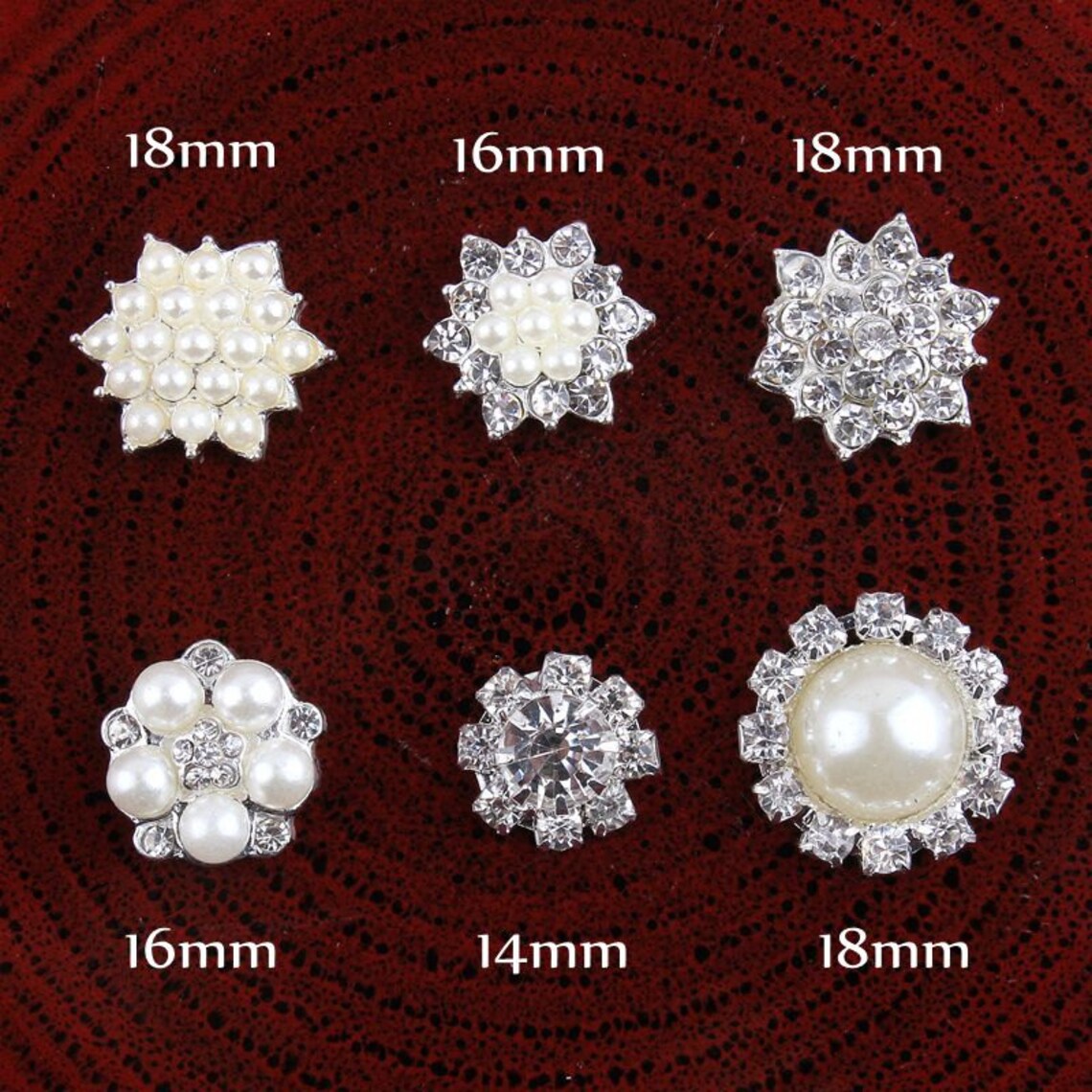 6style Clear Alloy Crystal Flatback Buttons for Baby Girls - Etsy