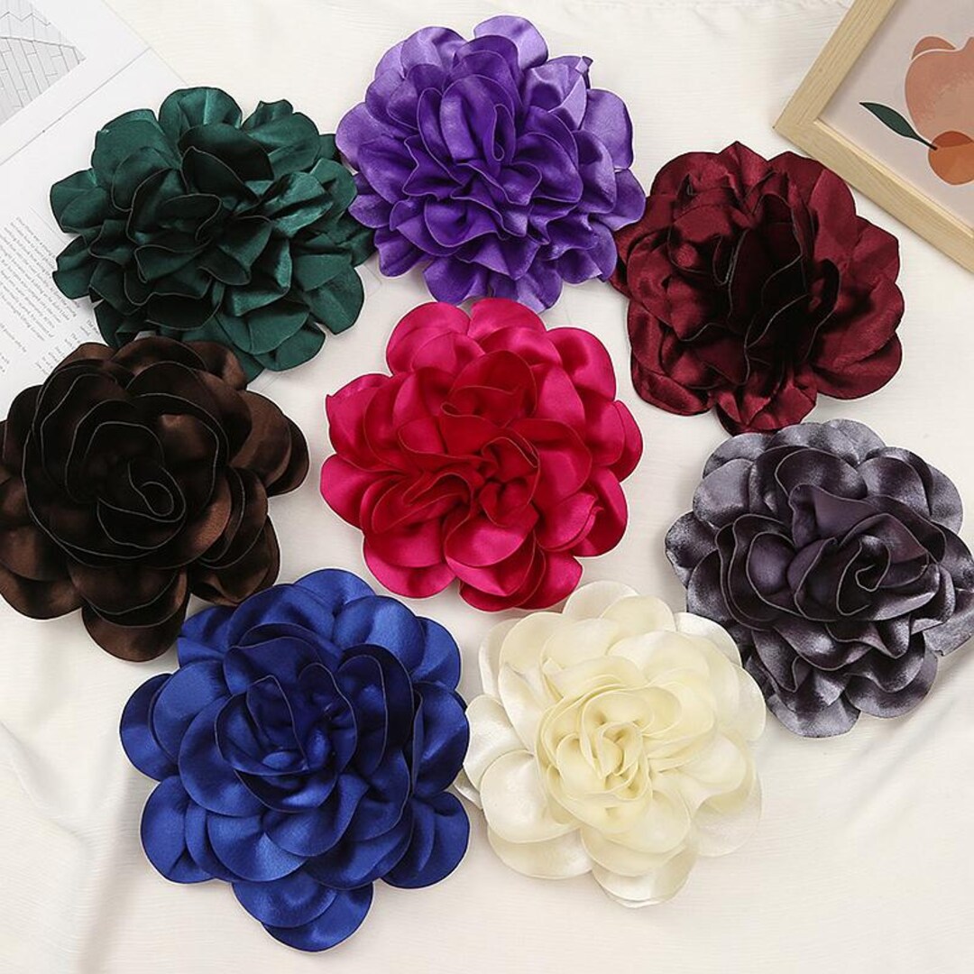 19CM Big Handmade Satin Flowers Headwear Catwalk- Stage Performance ...