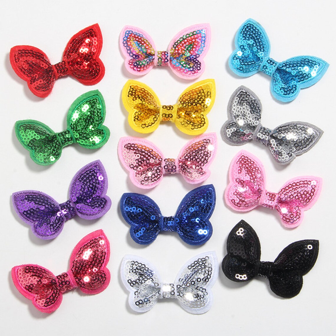 2.3" 6CM Mini Sequin Hair Bows for Girls Headband Boutique Butterfly ...