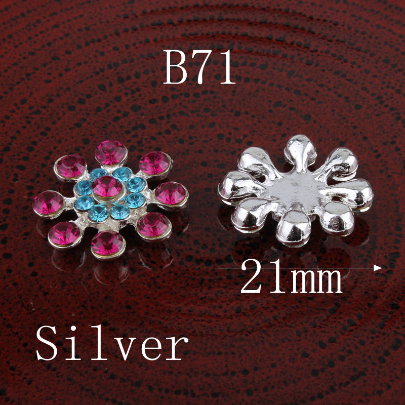 Vintage Flowers/round Colorful Rhinestone Buttons Bling Alloy Crystal ...