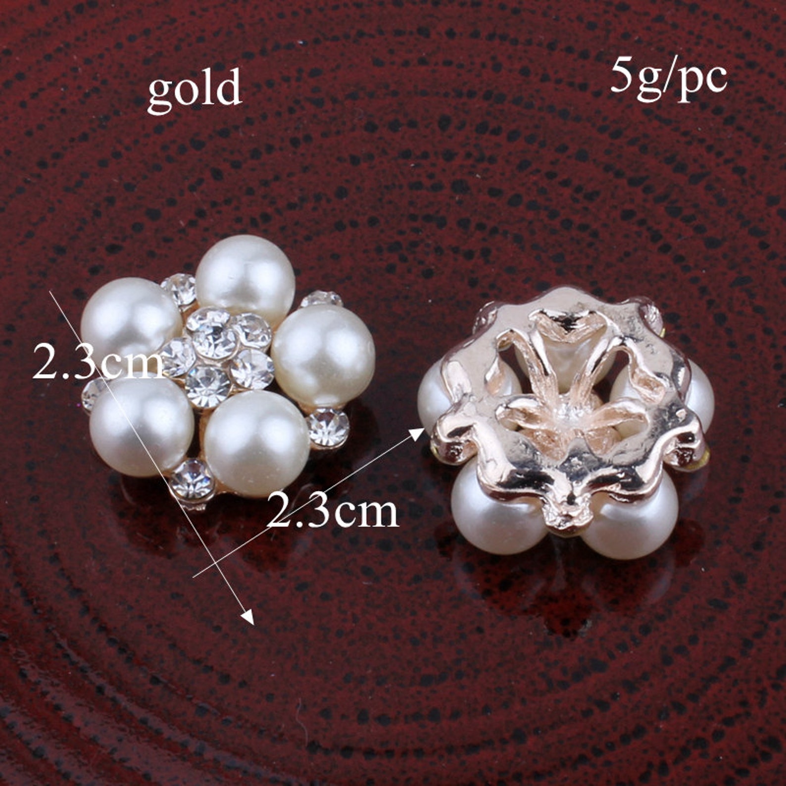 Hot Fix Metal Pearl Buttons for Girls Hair Accessories Alloy - Etsy