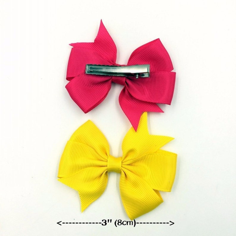 Grosgrain Ribbon Hair Bow, 3.2" Boutique Bow (no Clip) - Etsy