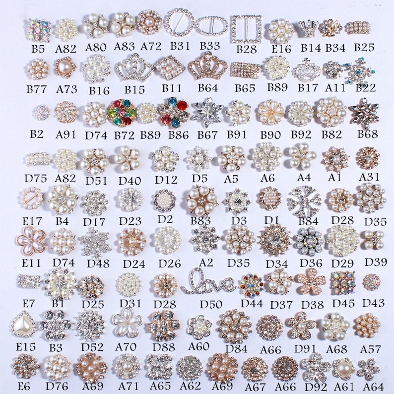 Bling Fashion Metal Alloy Rhinestone Buttons for Flower - Etsy