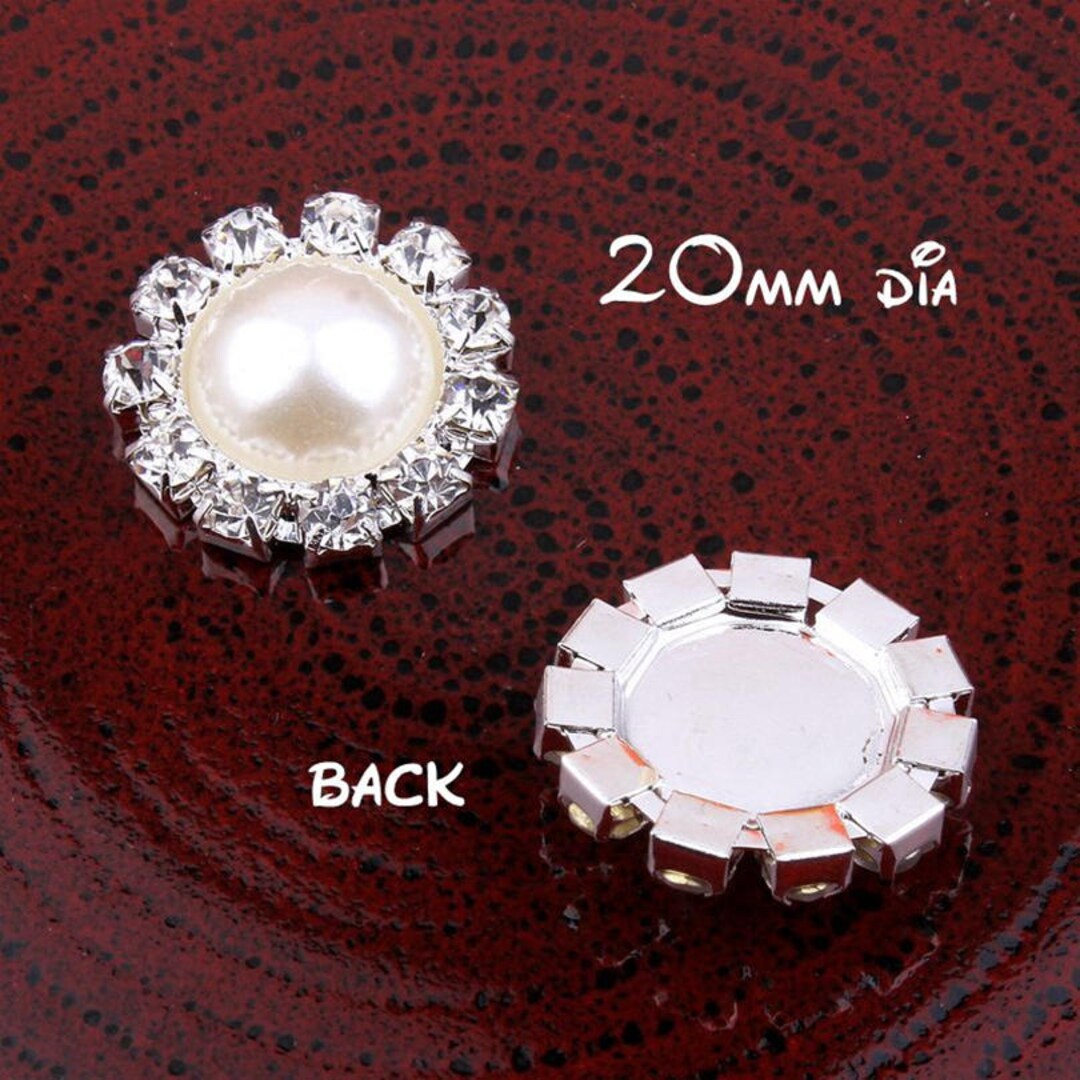 20mm Clear Alloy Crystal Flatback Buttons for Baby Girls Hair ...