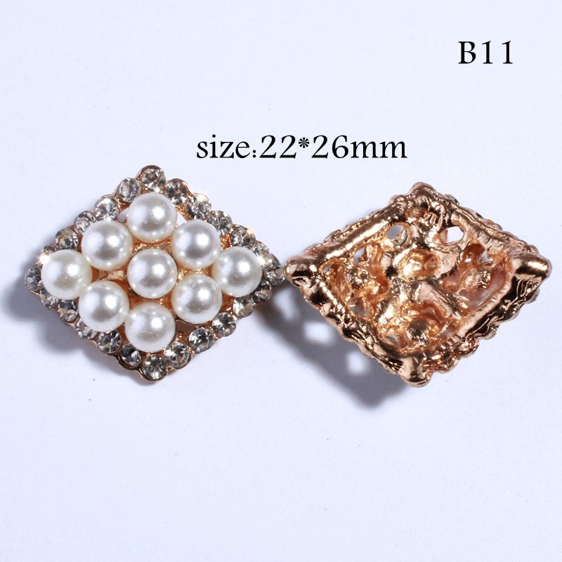 Bling Fashion Metal Alloy Rhinestone Buttons for Flower - Etsy