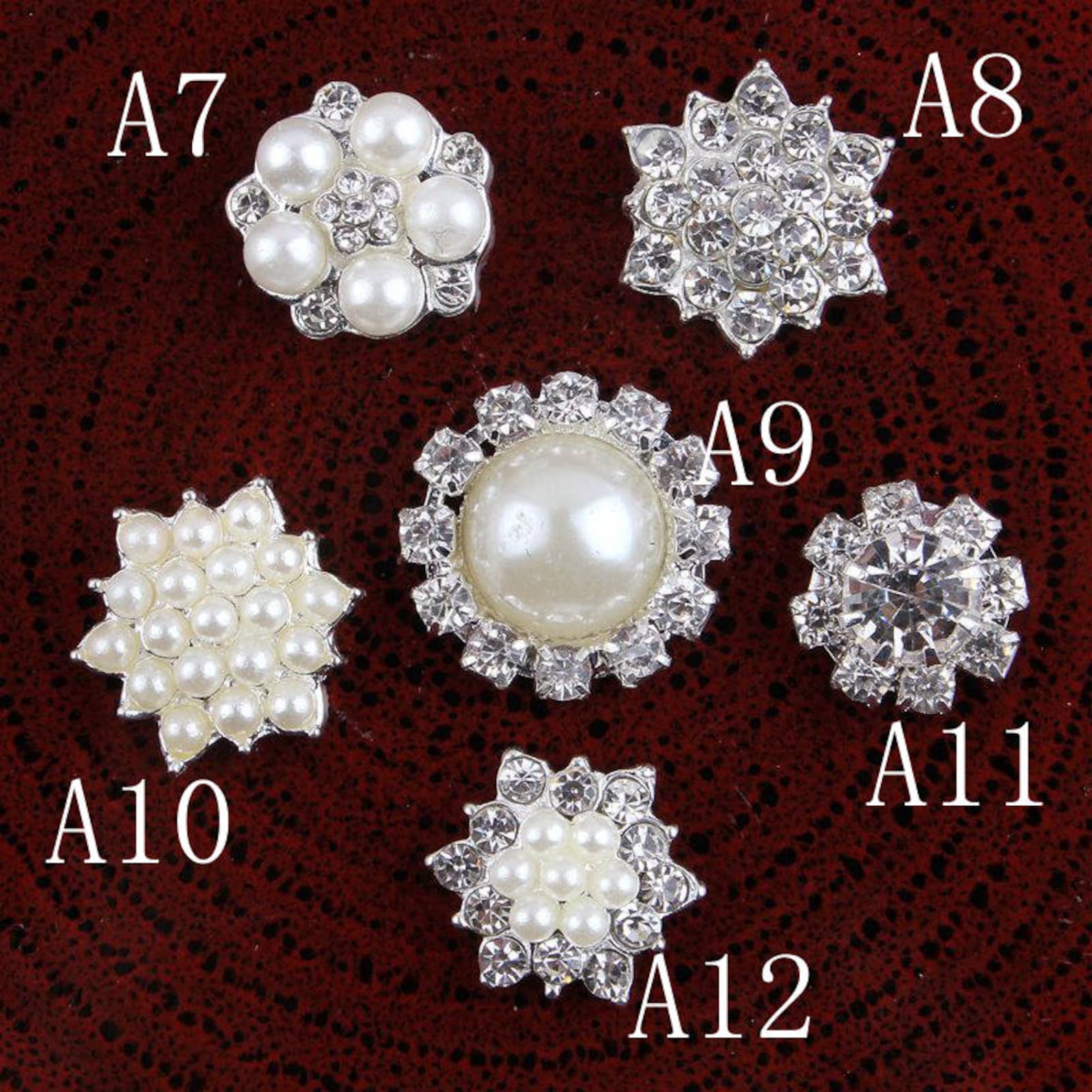 6style Clear Alloy Crystal Flatback Buttons for Baby Girls - Etsy