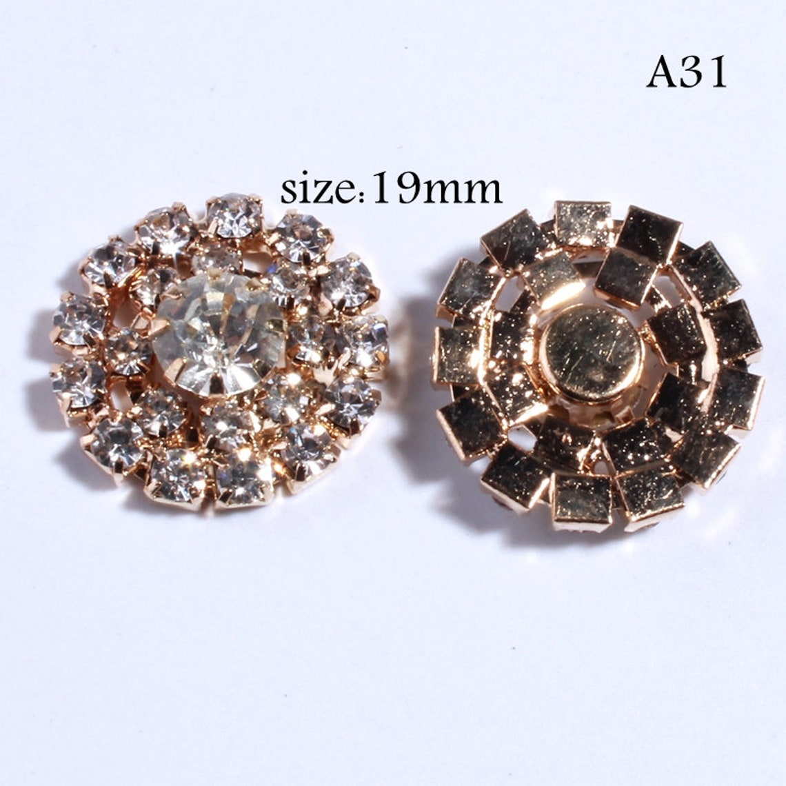 19mm Clear Alloy Crystal Flatback Buttons for Baby Girls Hair - Etsy