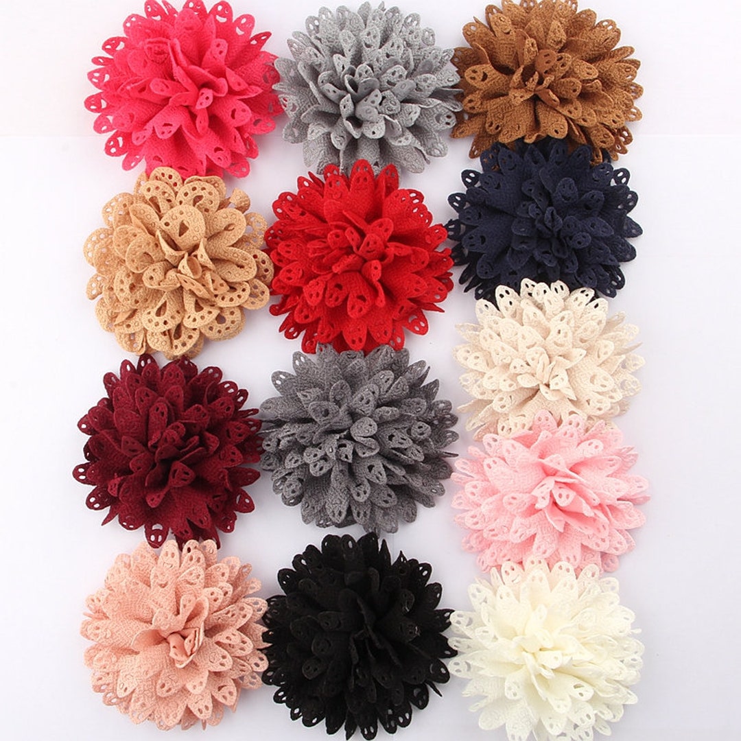 8.5CM 3.4" DIY Flowers Accessory for Hair Clips Satin Flowers for ...