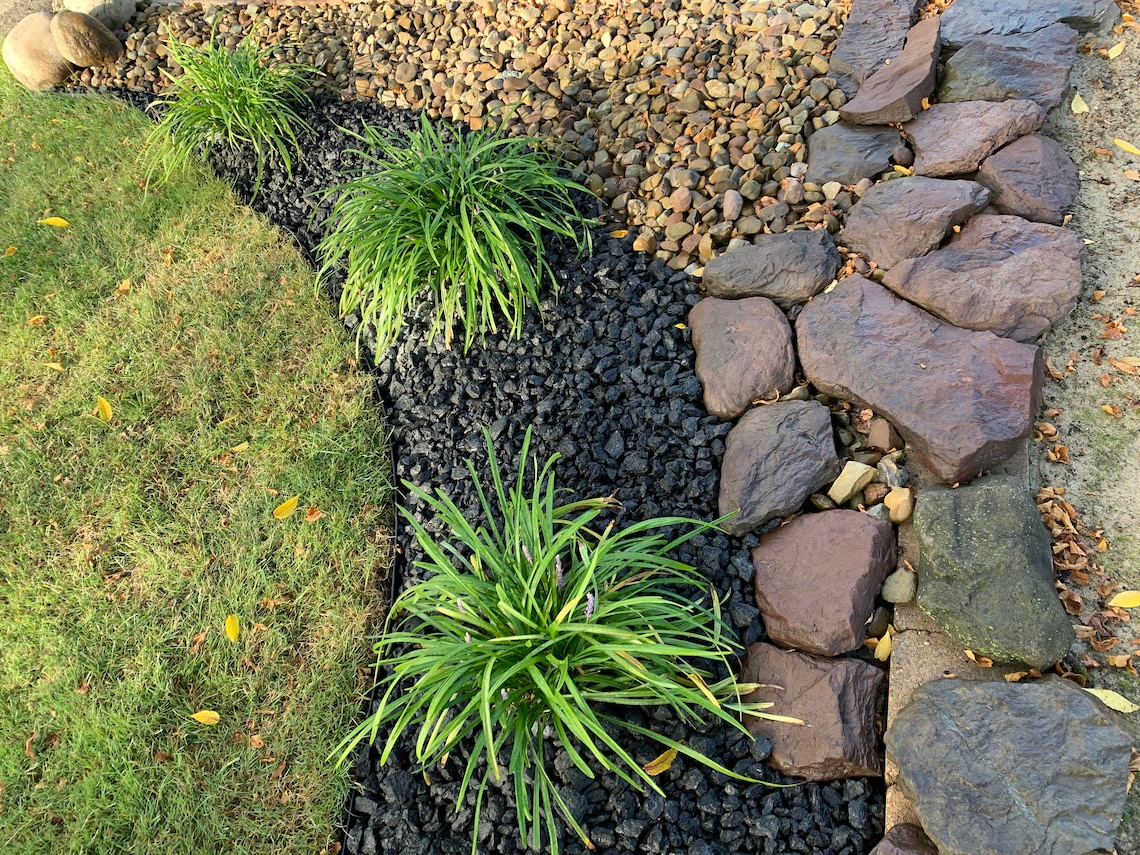 Elegant 1 Black Granite Stones for Landscaping & Indoor Gardens 1 ...