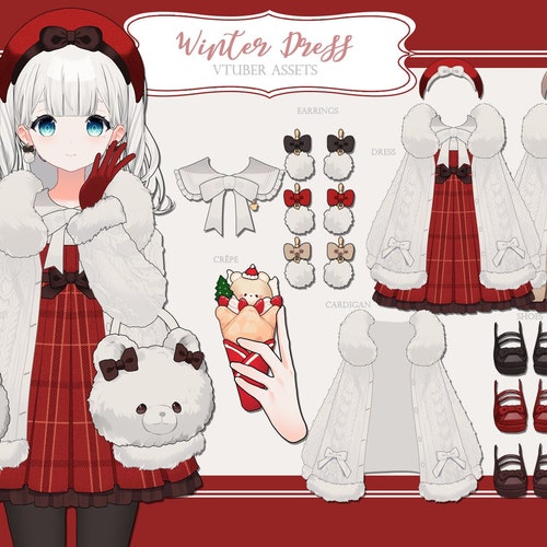 Vtuber Asset Bear Themed Winter/christmas Set 2022 Digital - Etsy