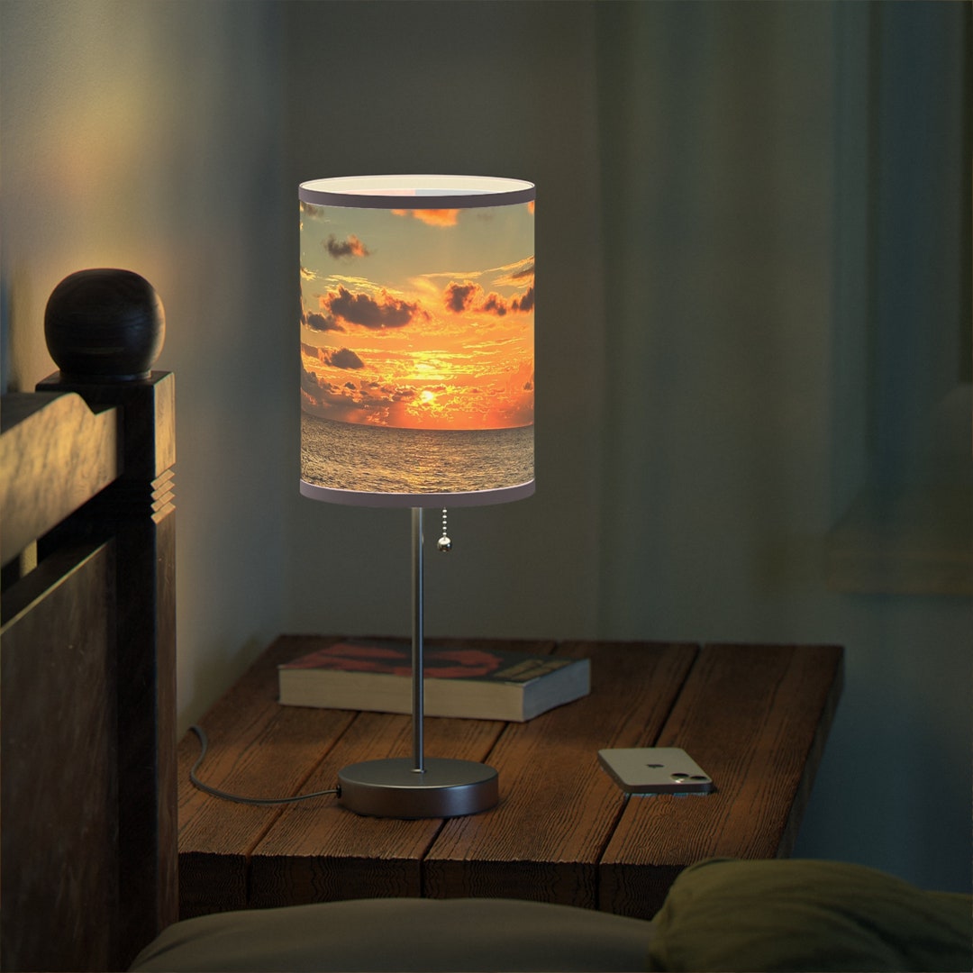 Table Lamp, Jamaican Sunset Over the Ocean, Desk Light, Caribbean Vibes ...