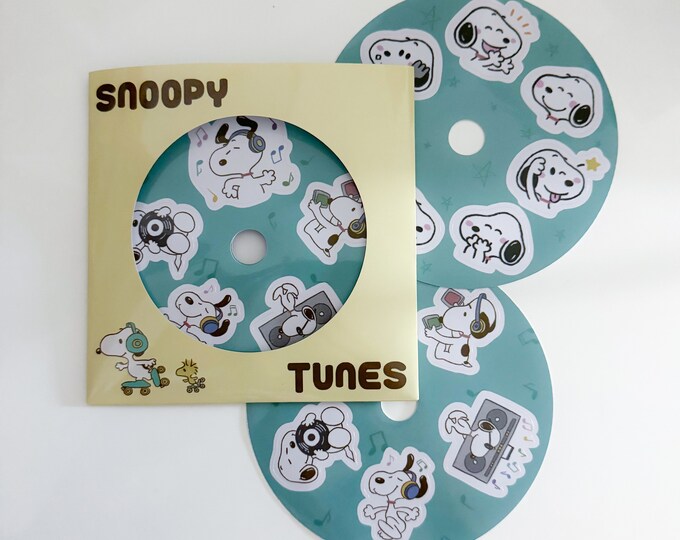 Snoopy Tunes CD Sticker Sheets - Etsy