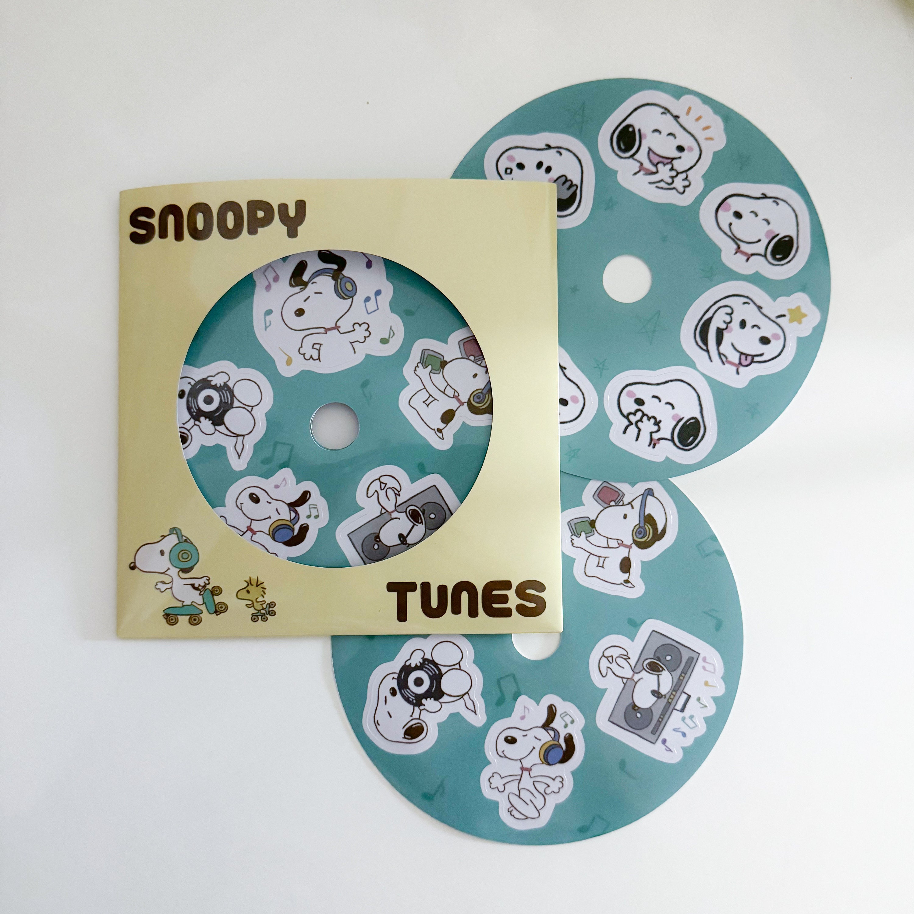 Snoopy Tunes CD Sticker Sheets - Etsy