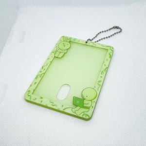 Silly Green Guy Photocard Holder Keychain - Etsy