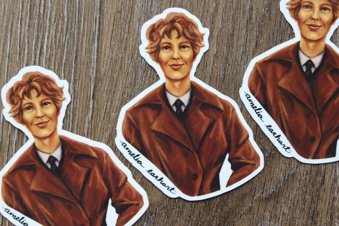 Amelia Earhart Sticker, Feminist Sticker, Laptop Sticker, Water Bottle ...