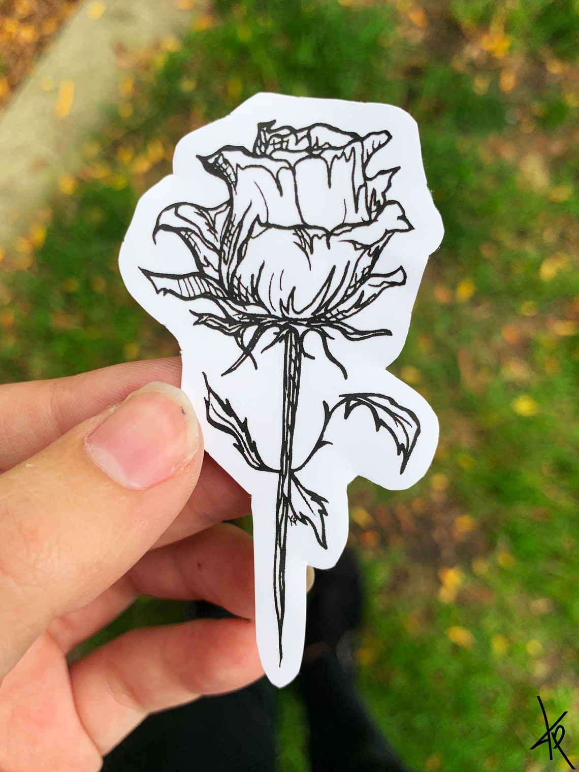 Rose Vinyl Laptop Sticker, Water Bottle Sticker, Flower Sticker, Nature ...