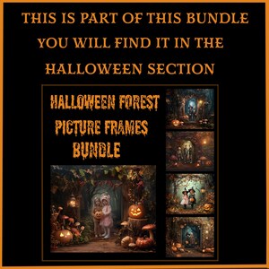 Halloween Forest Frame 4, Childrens Fantasy Digital Background for ...