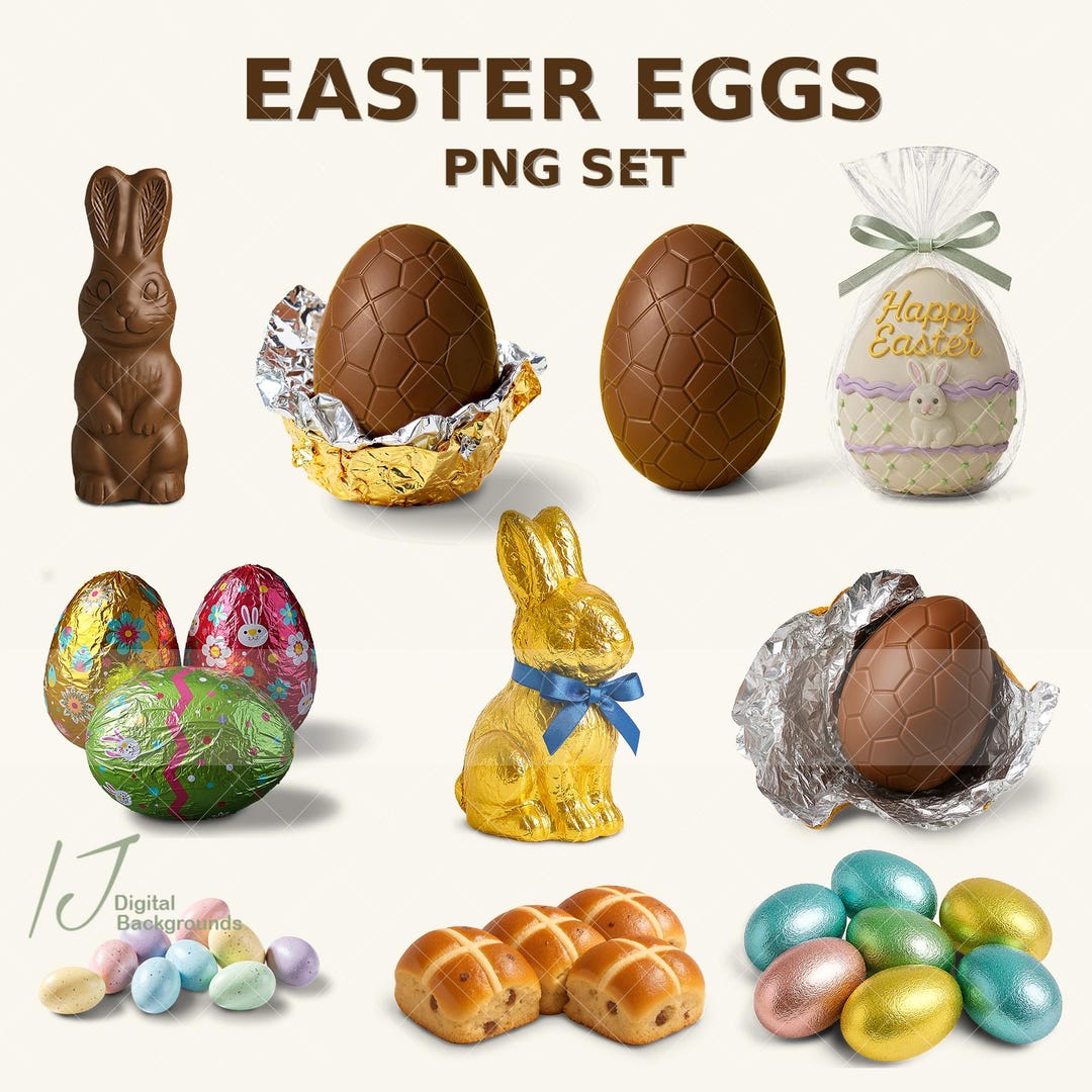 Easter Egg PNG Bundle | Transparent Clipart for Photography Overlays ...