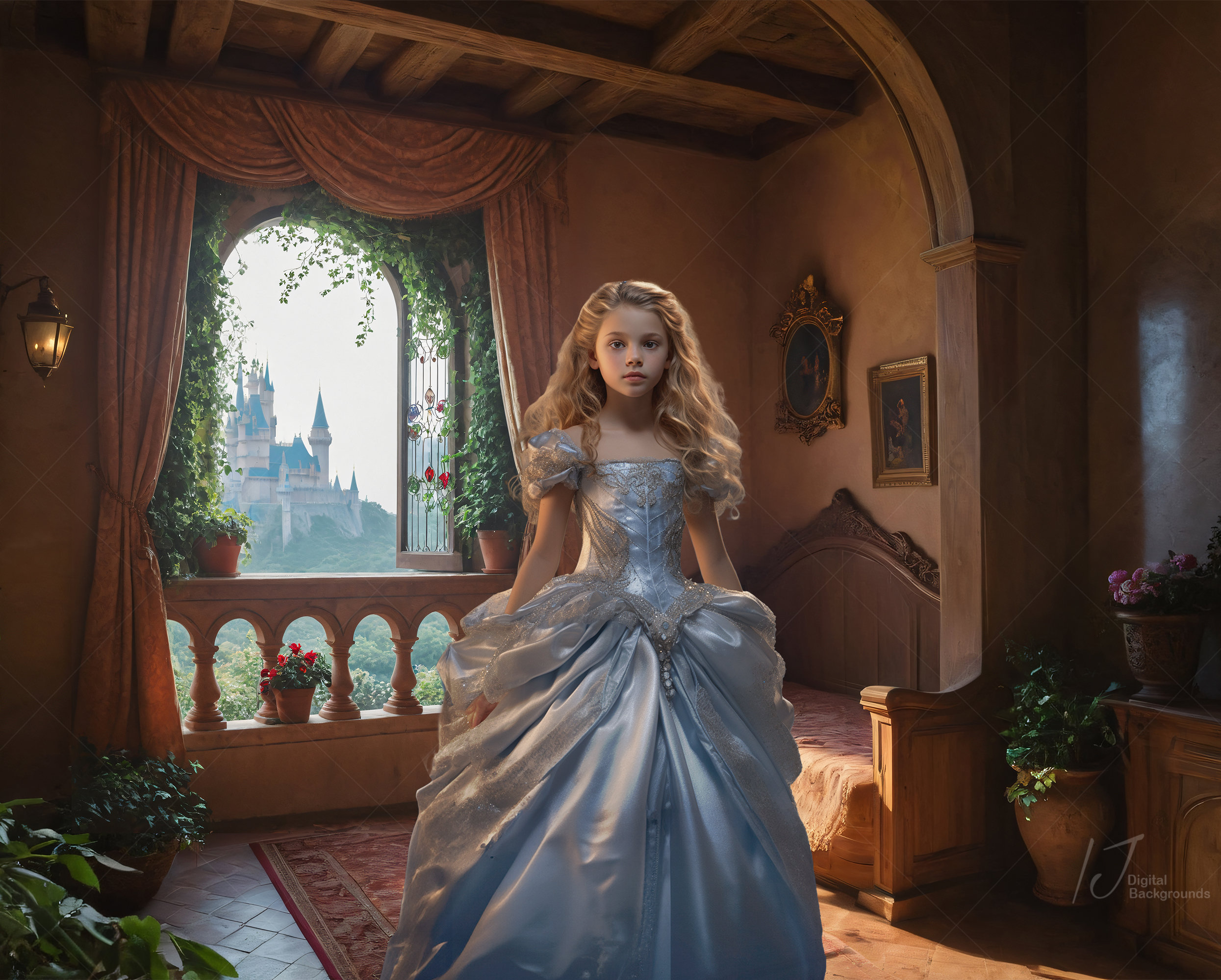 Princess Room, Medieval Fantasy Digital Background for Portrait Studio ...