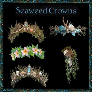 Mermaid Seaweed Crowns Mini Kit Overlays, Props for Mermaid Photography ...