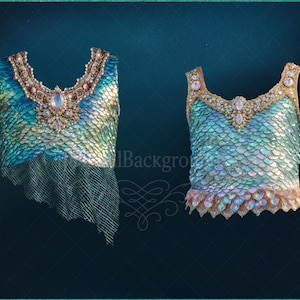 Mermaid Top PNG Overlays for Studio Photography, Fantasy Shell and ...
