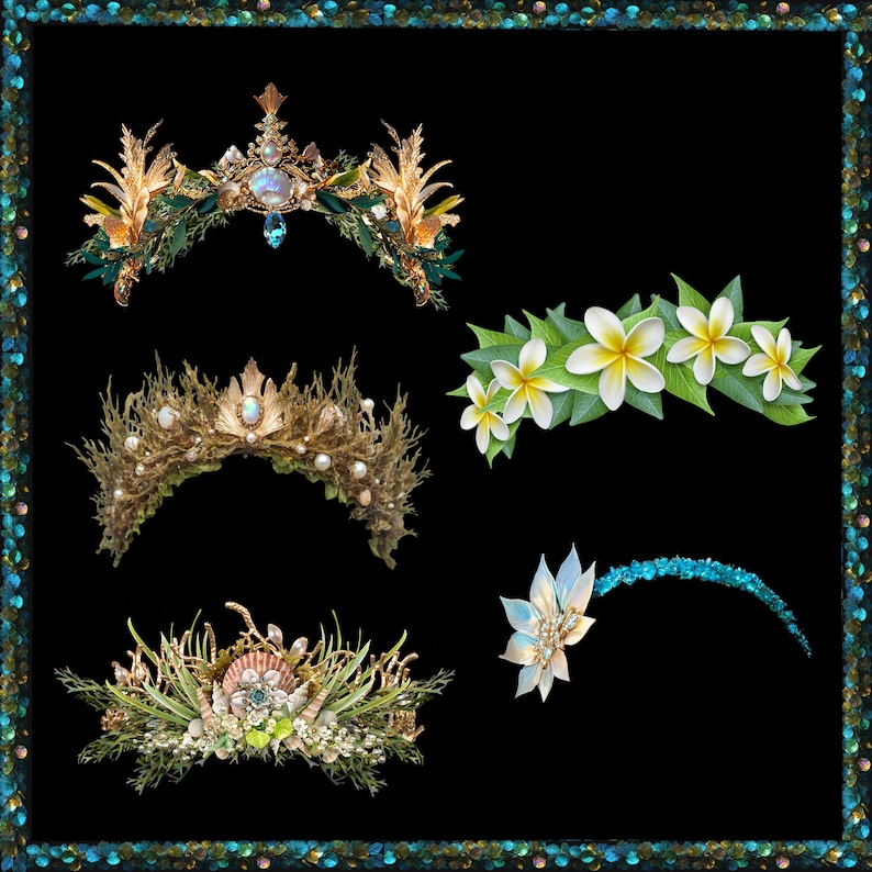 Mermaid Seaweed Crowns Mini Kit Overlays, Props for Mermaid Photography ...