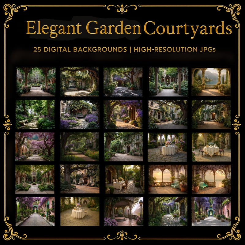 Courtyard Drawings - Etsy