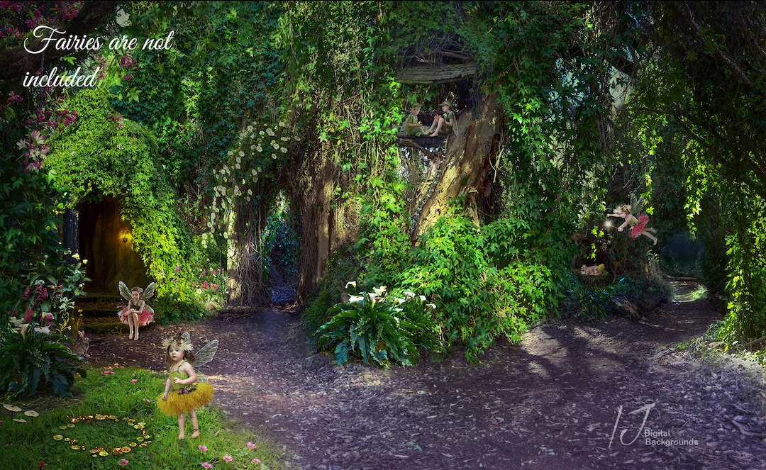 Fairy Forest Digital Background, Children's Fairy-tale Fantasy ...