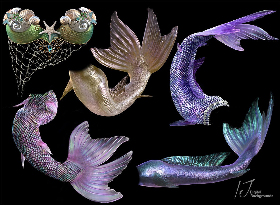 Mermaid Tails, Mermaid Bra, Mermaid Rock, Water Splashes, Tail Overlay ...