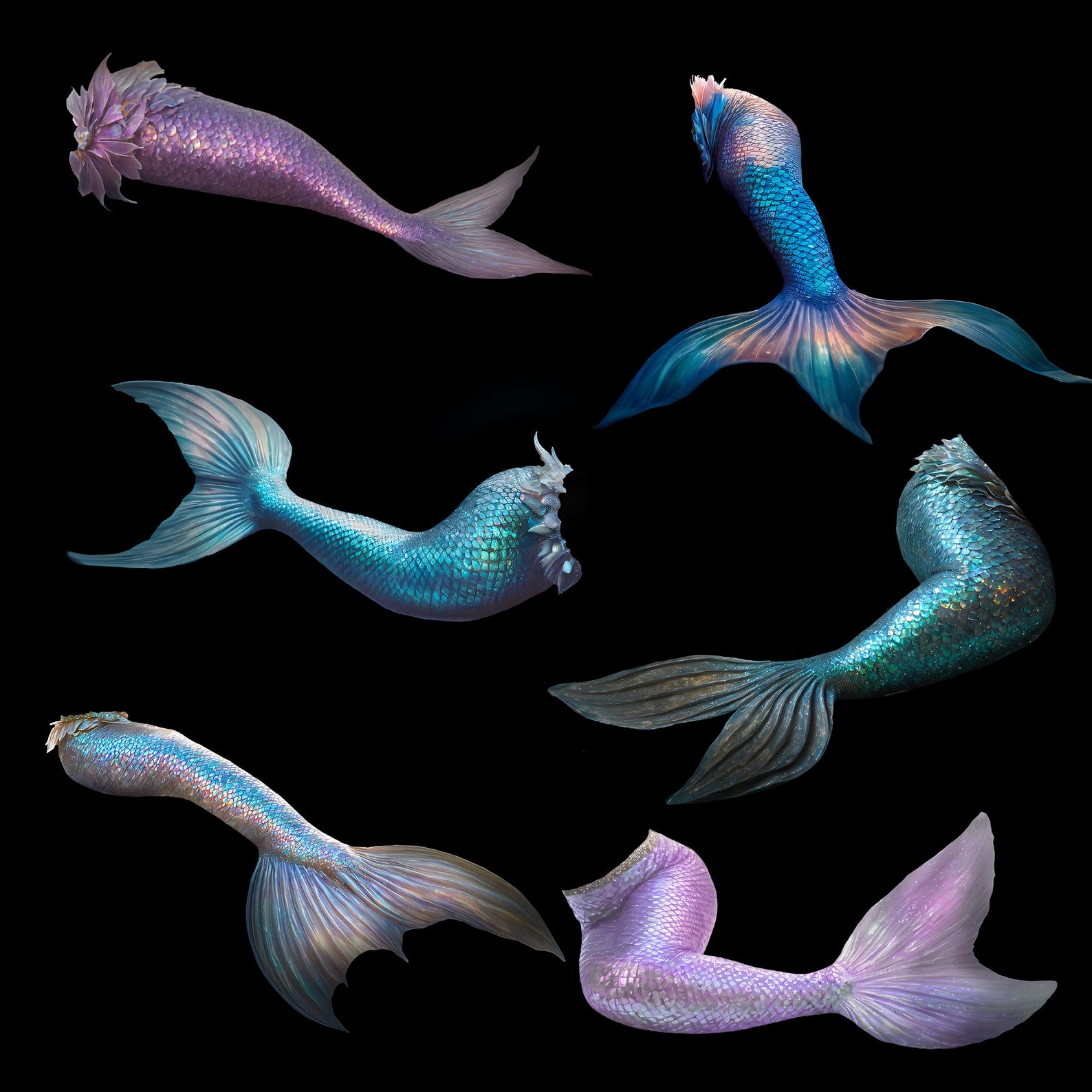 Baby and Little Girls Mermaid Tail Overlays and Backgrounds Bundle for ...