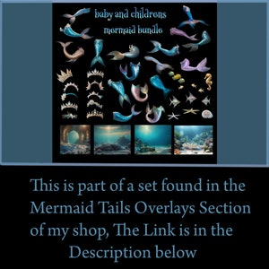 Mermaid's Underwater Clamshell Digital Background and Mermaid Tail for ...