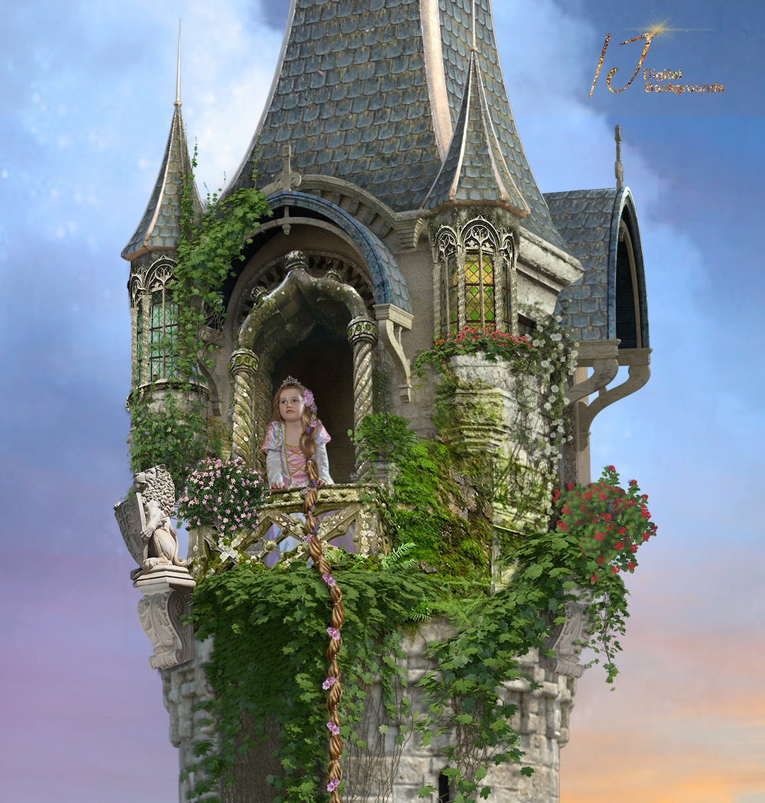 Rapunzel Children's Fantasy Digital Background, Backdrop Fairy Tail ...