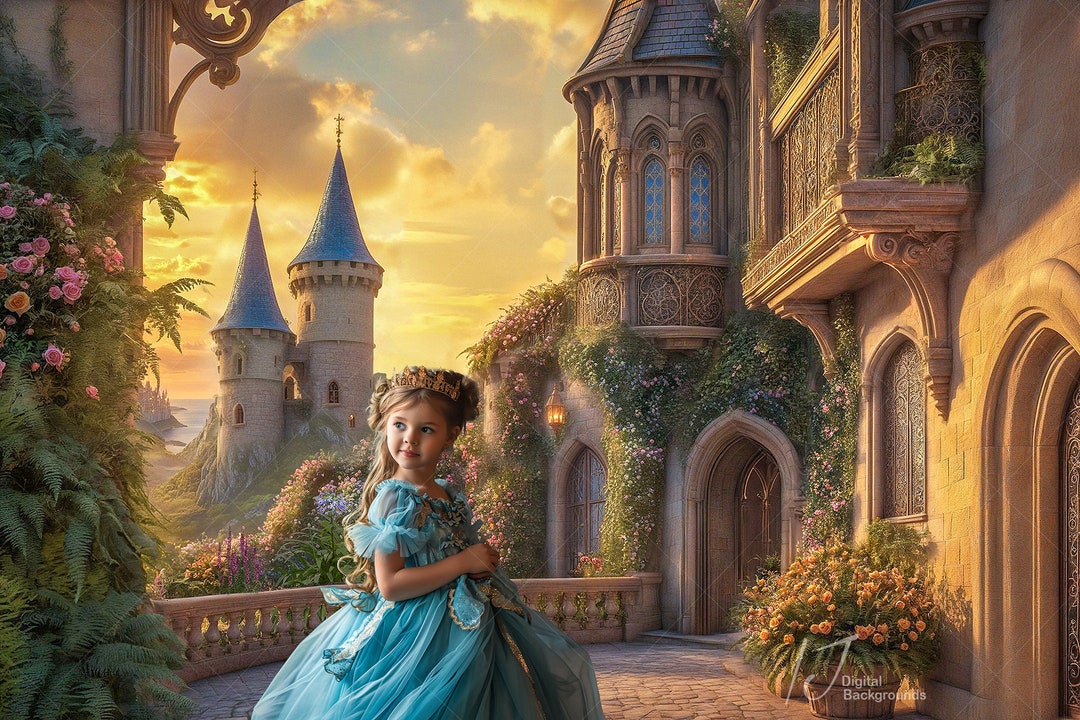 Cinderella Courtyard Fairy-tale Digital Background, Fantasy Photography ...