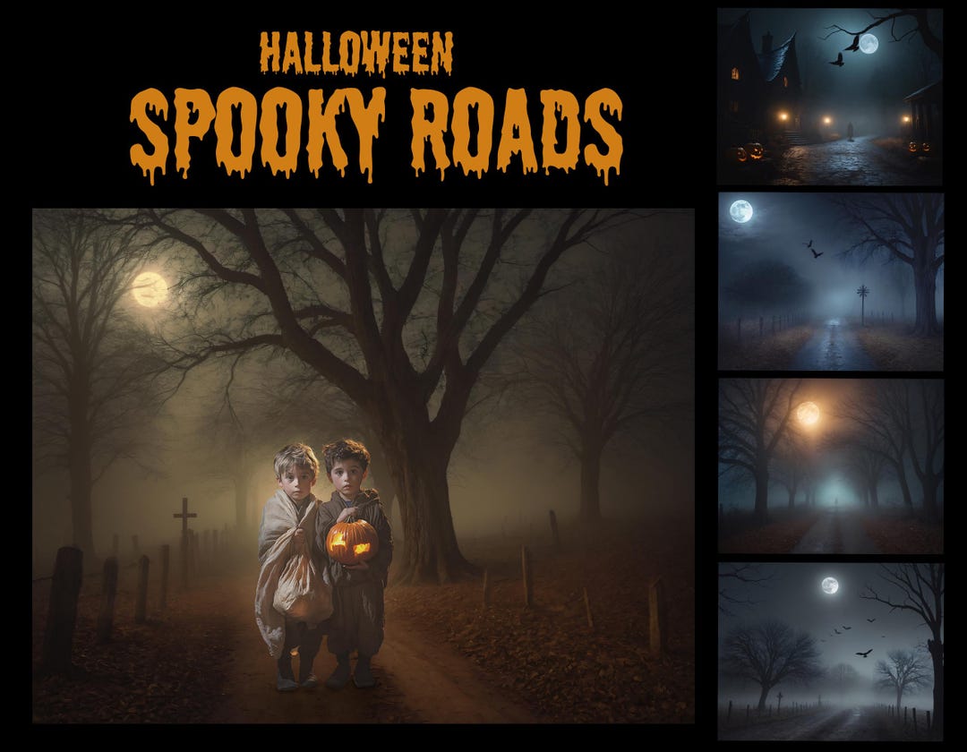 Halloween Spooky Road Backgrounds, Childrens Fantasy for Portrait ...