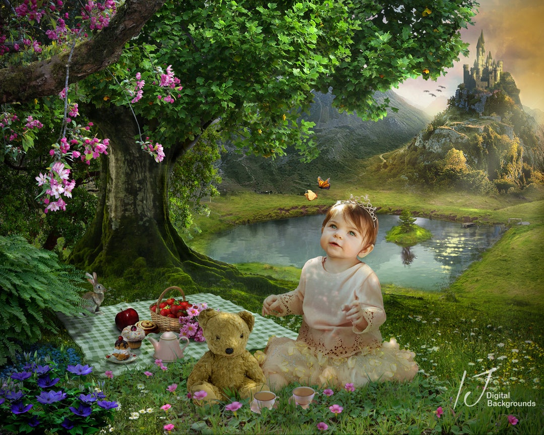 Digital Background, Fairy Tale, Backdrop ,teddybears Picnic, Fantasy ...