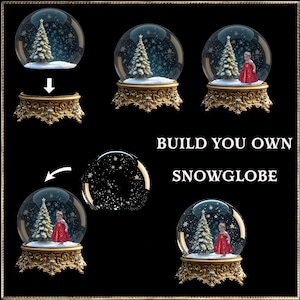 Christmas Snow Globes Kit, Build Your Own With 25 Bokeh Backgrounds and ...
