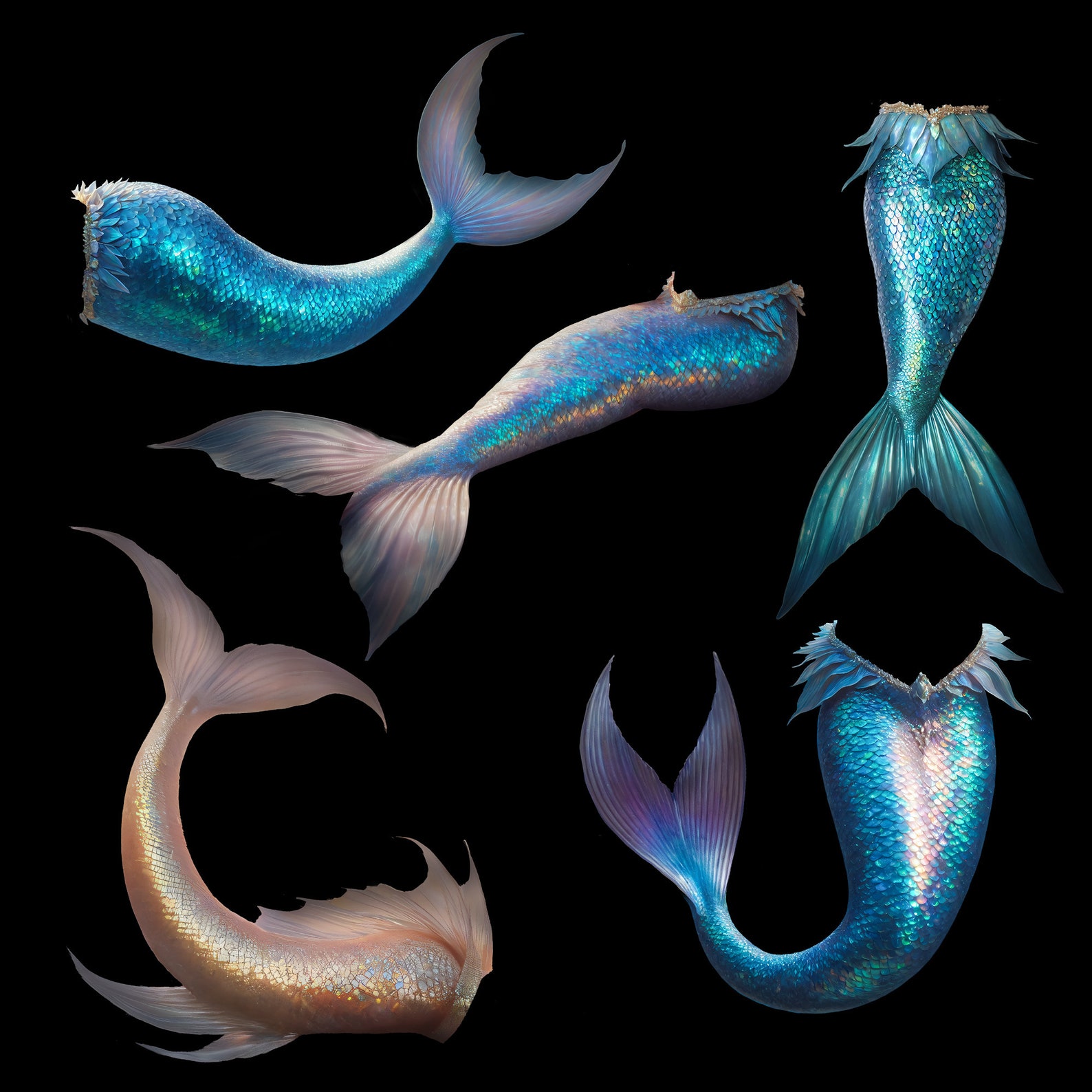 Baby and Little Girls Mermaid Tail Overlays and Backgrounds Bundle for ...