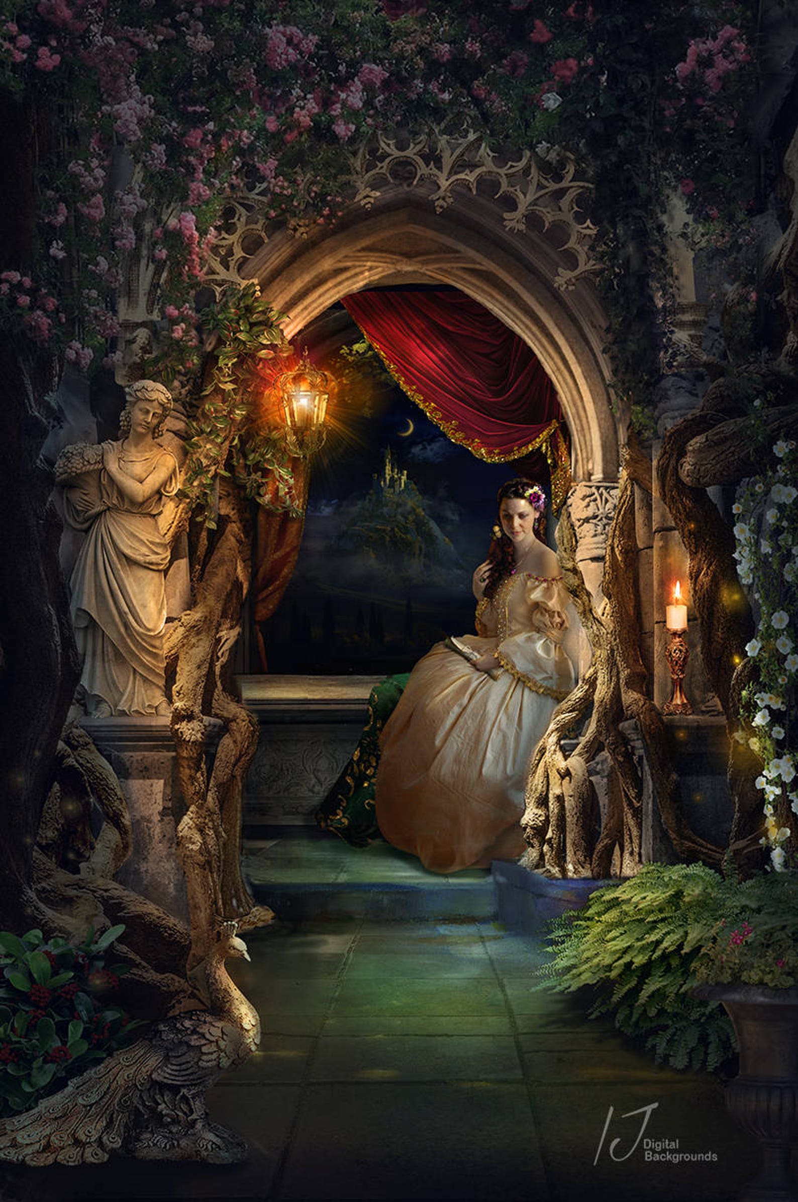 The Princess Balcony Fairytale Background - Etsy