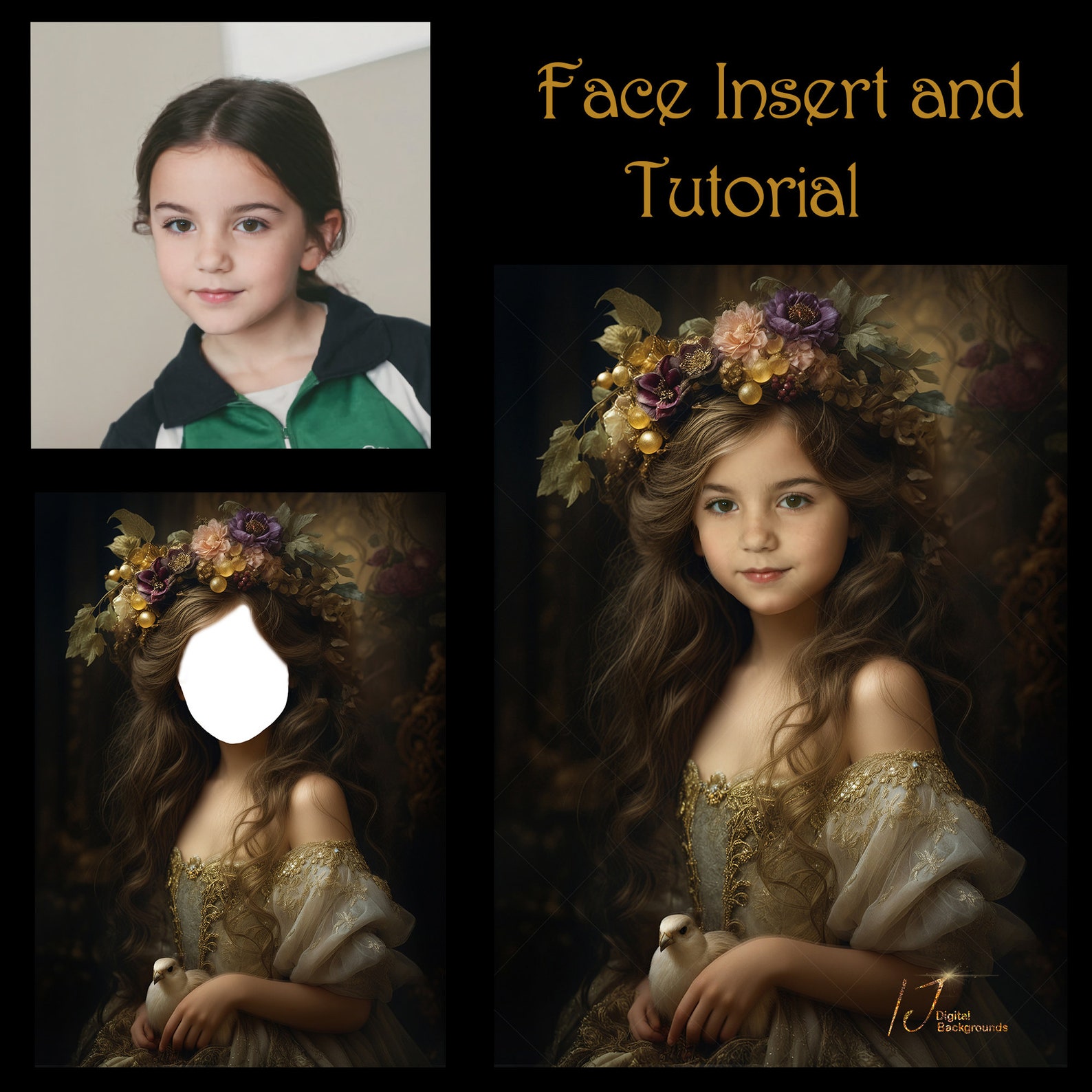 Fine Art Girl Face Insert and Tutorial, Add Face Photoshop Composite ...