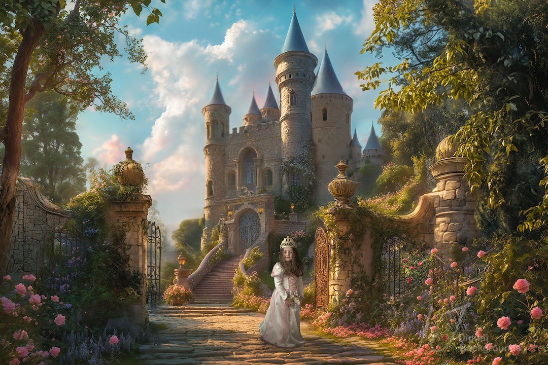 Fairy Tale Castle Digital Backdrop, Digital Download, Fantasy ...