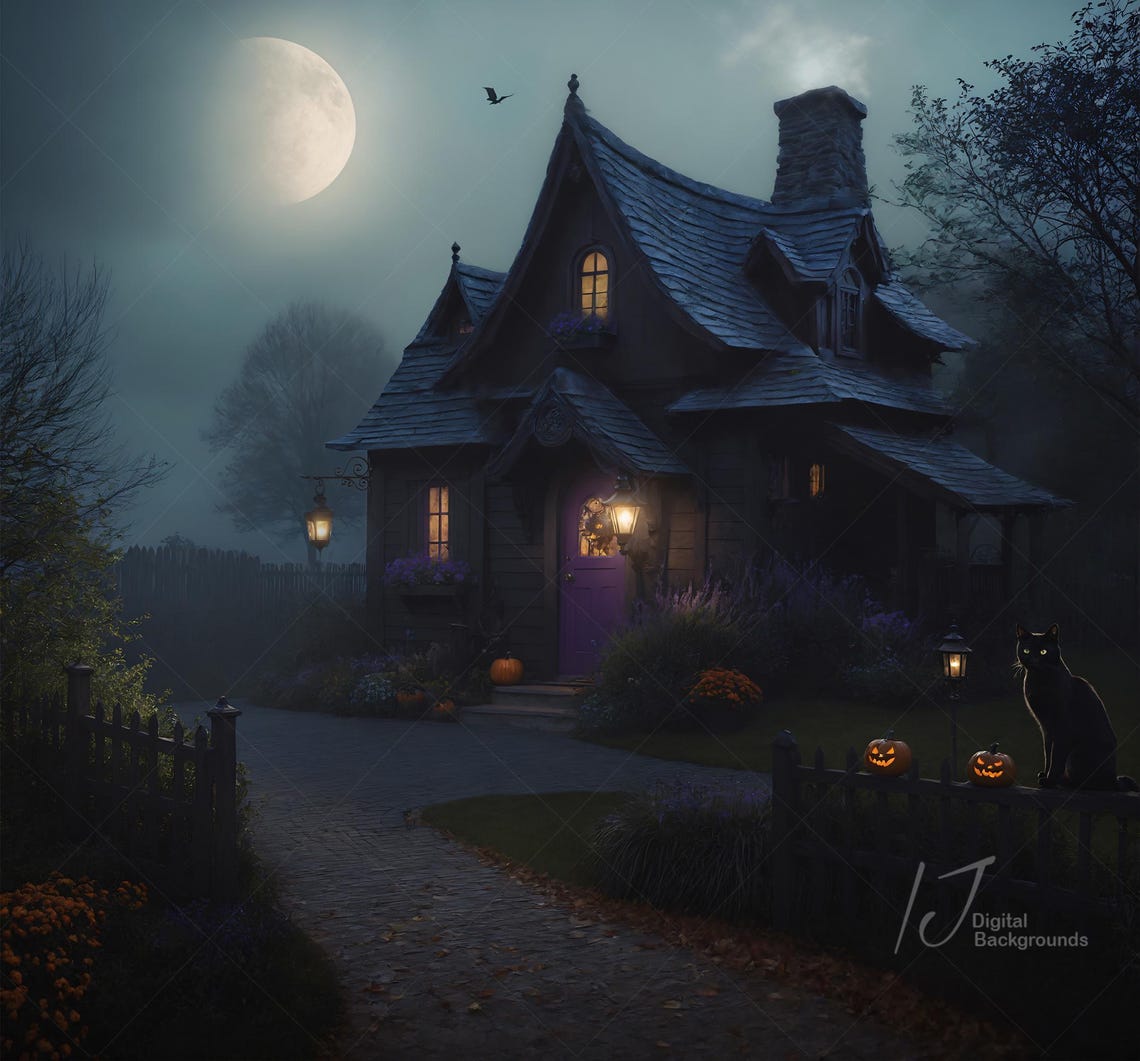 Halloween Witch's House Spooky Background for Studio Photography and ...