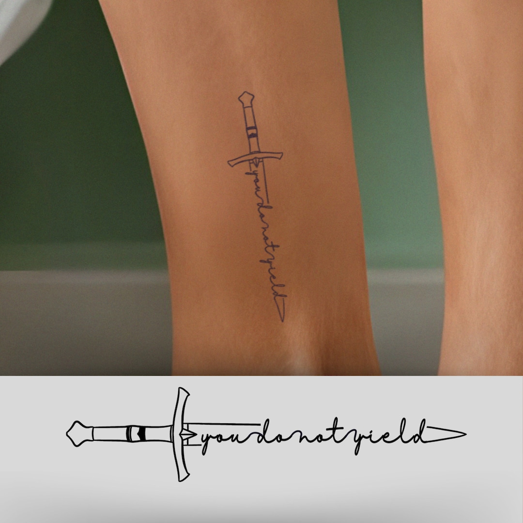 You Do Not Yield Sword | Throne of Glass Semi-permanent Tattoo - Etsy