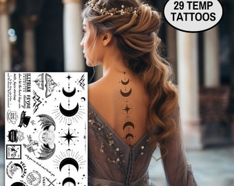 ACOTAR Cosplay Temporary Tattoos Starfall Event Tattoos Feyre Back ...