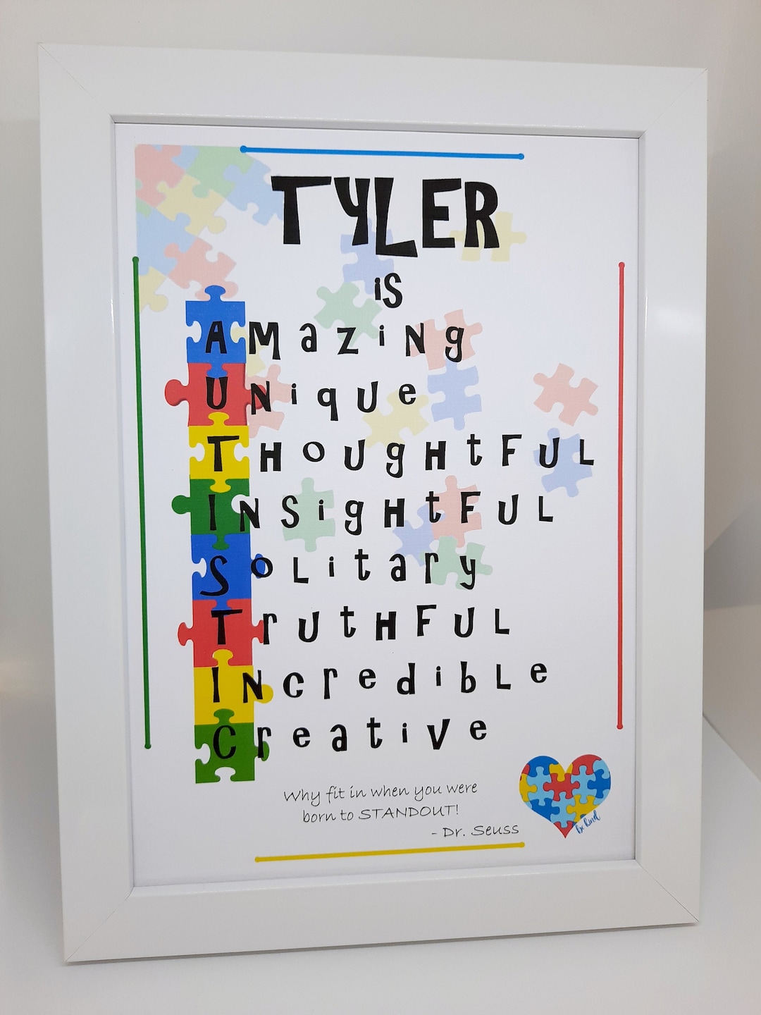 Personalised Autism Print for Autistic Child, Autism Gift, Autism ...