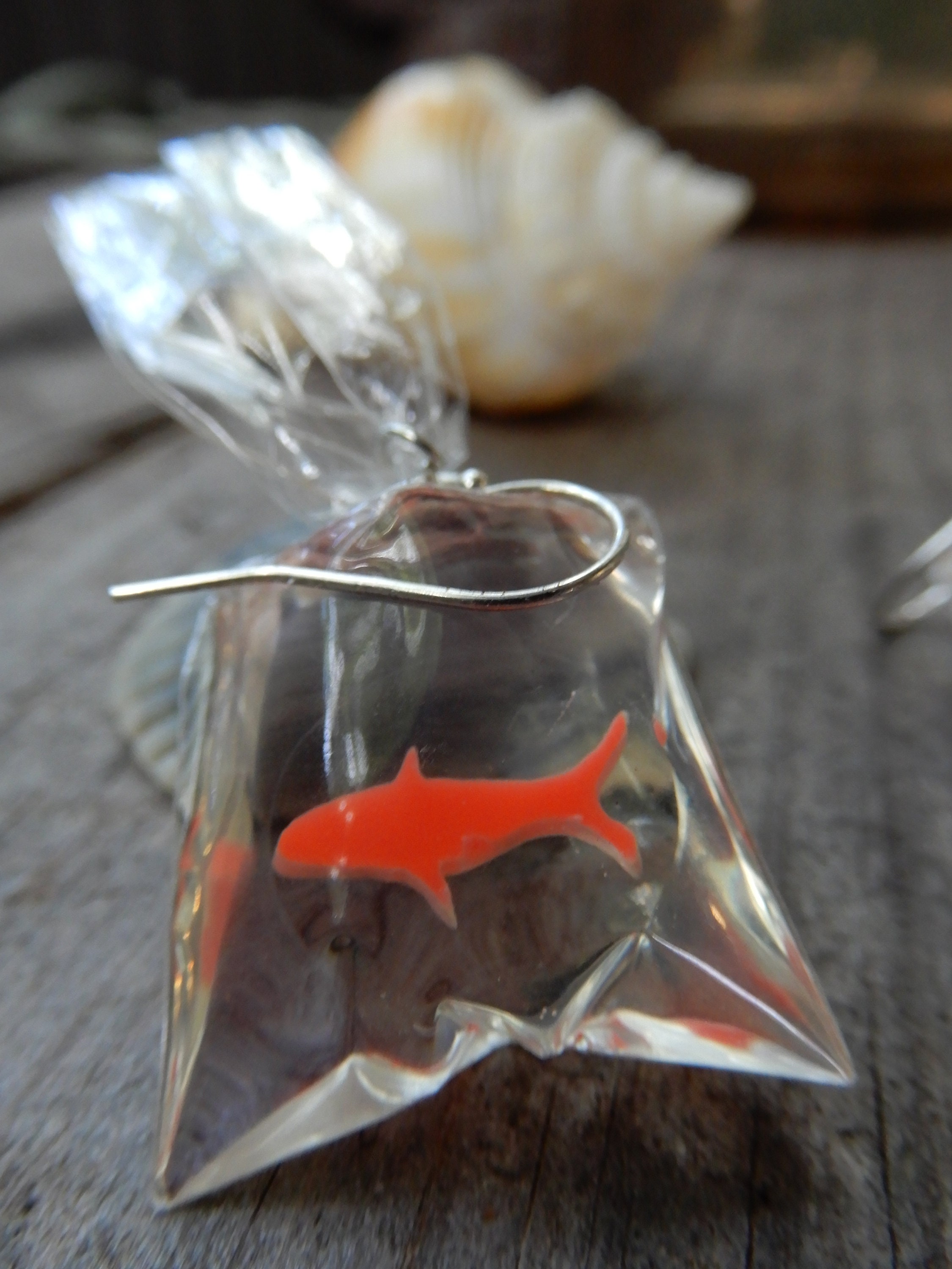 Fun Original Red Orange Coral Fish Goldfish Bag 925 Sterling | Etsy