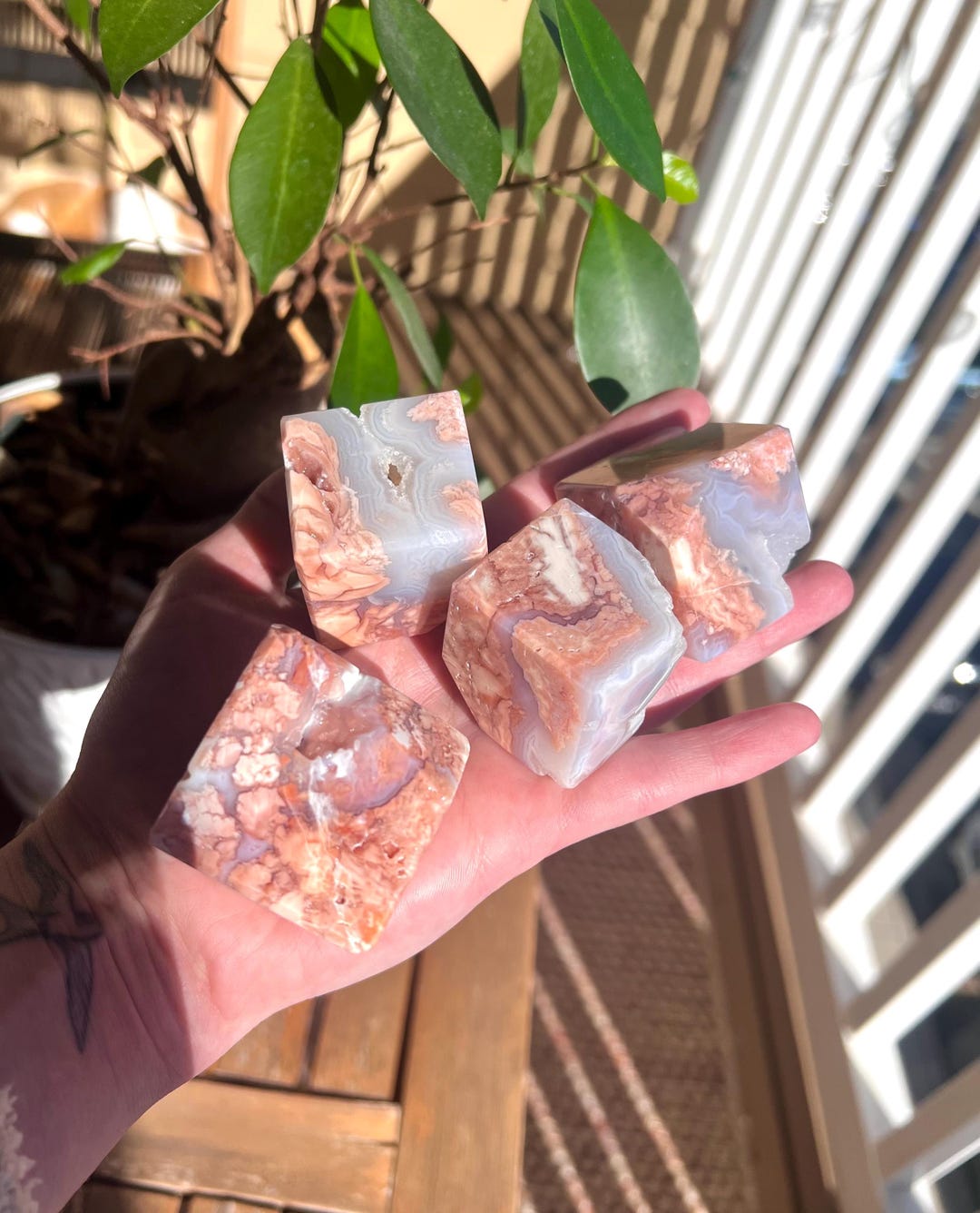 Cotton Candy Agate Cubes | Pink Flower Agate | Sakura Agate | Choose ...