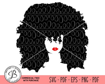 Curly hair svg | Etsy